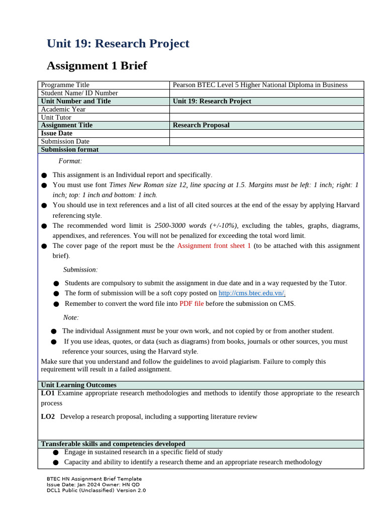 Unit 19 - Assignment Brief 1 | PDF | Methodology | Procedural Knowledge