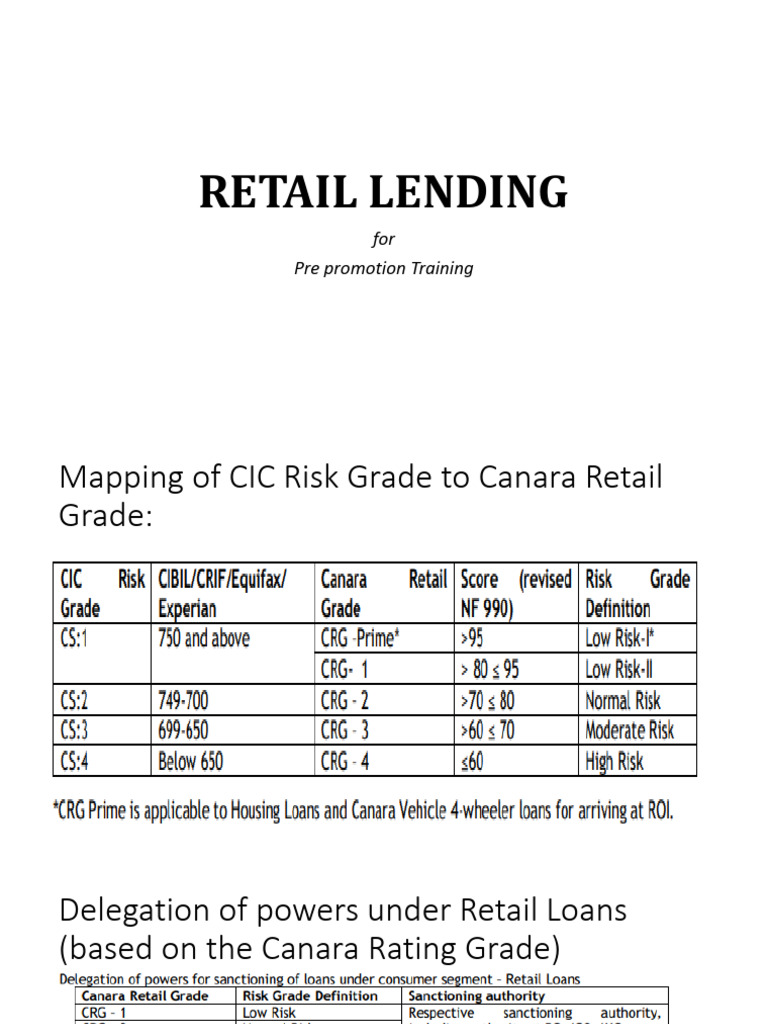 Canara Retail Loan Guidelines | PDF | Loans | Mortgages