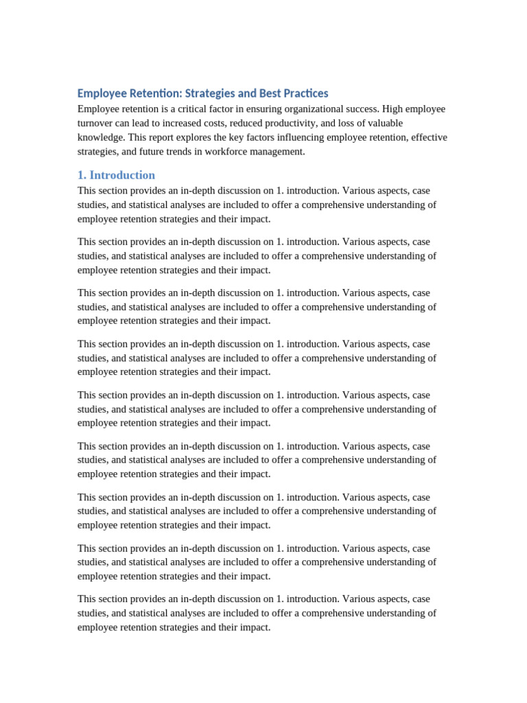 Employee Retention Full Report | PDF | Employee Retention | Social ...