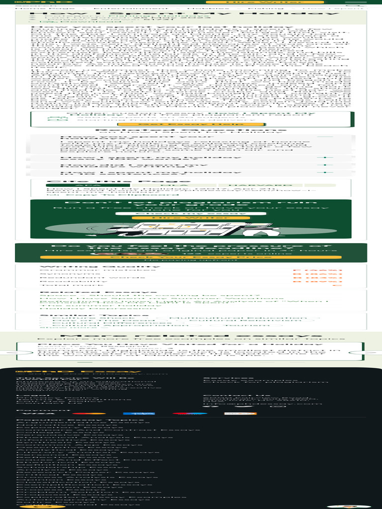 How I Spent My Holiday Narrative Essay Example (400 Words) | PDF ...