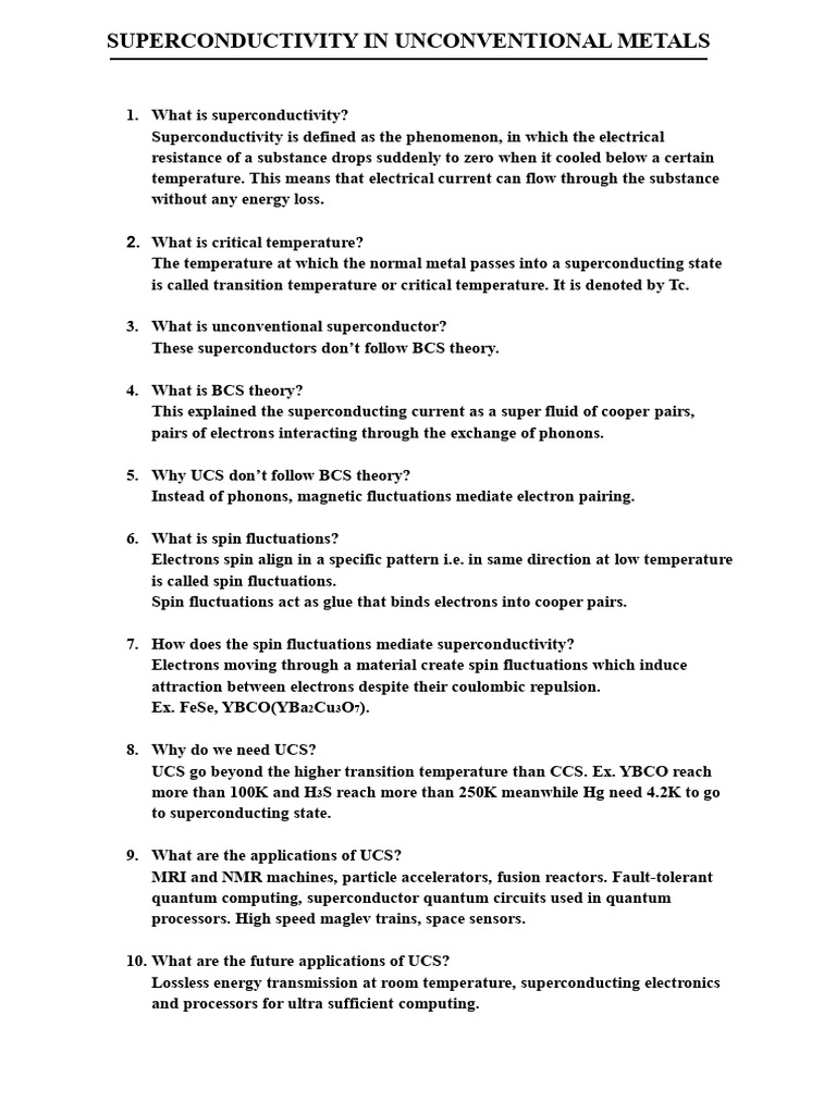 Superconductivity in Unconvonential Metals | PDF