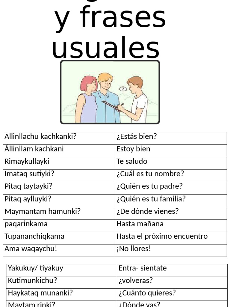 Preguntas y frases usuales | PDF | Plural | Pronombre