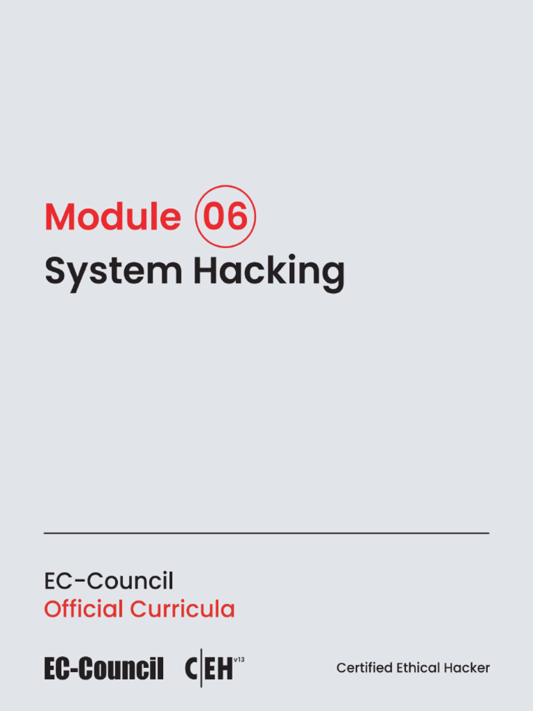 CEHv13 - Module 06 - System Hacking Hide01.Ir | PDF
