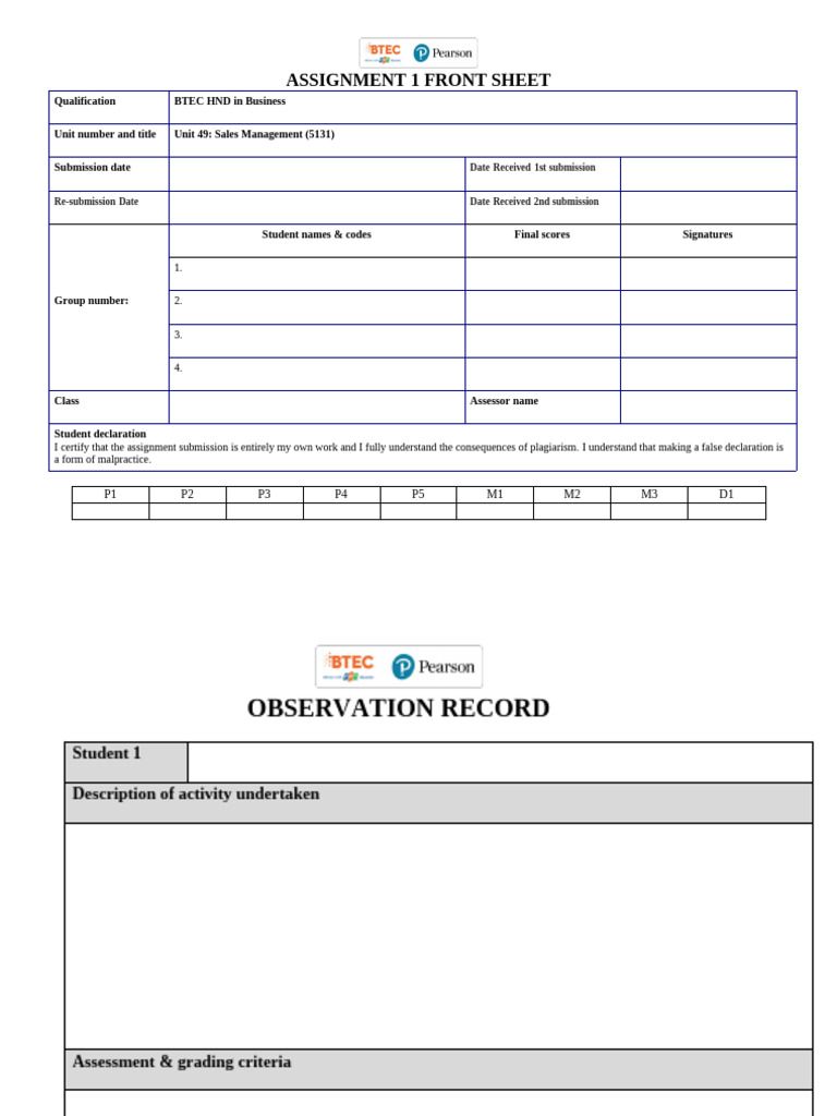 Unit 49_5131_ASM 1 Frontsheet | PDF