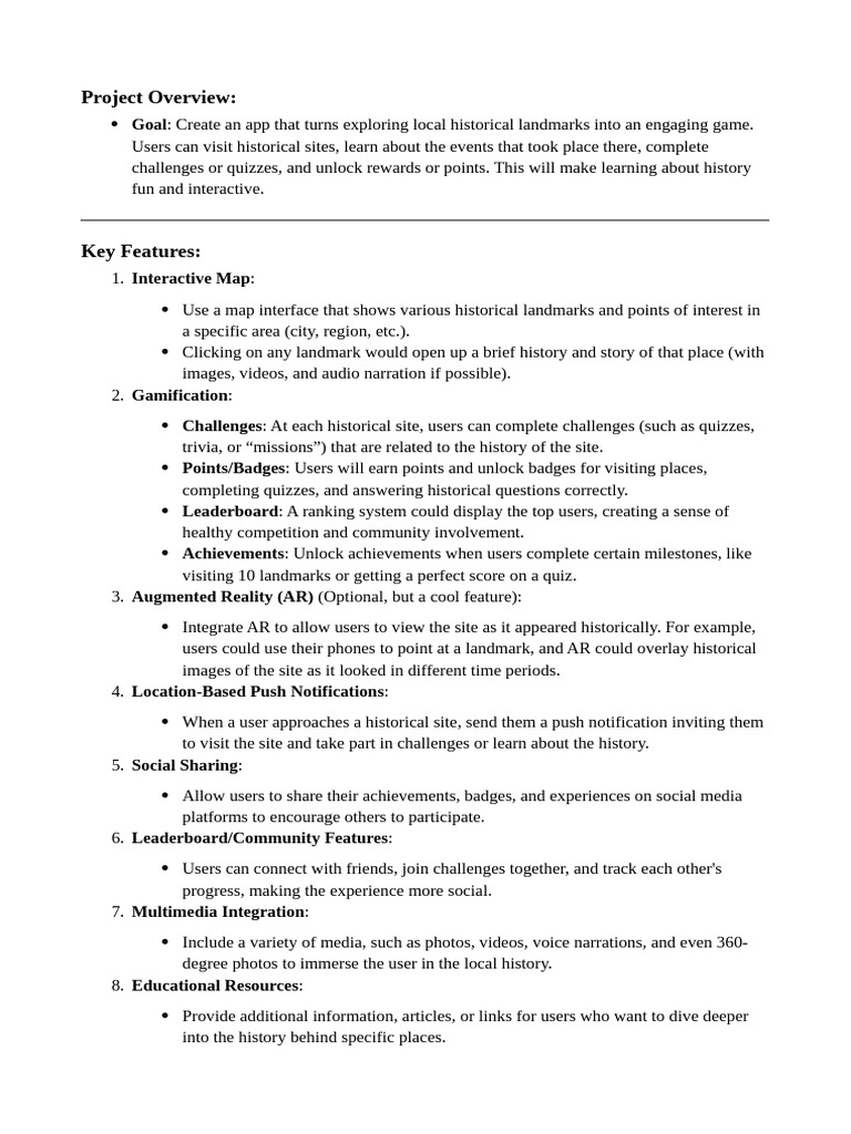 Gamified Historical Landmark App | PDF | Augmented Reality | Cyberspace