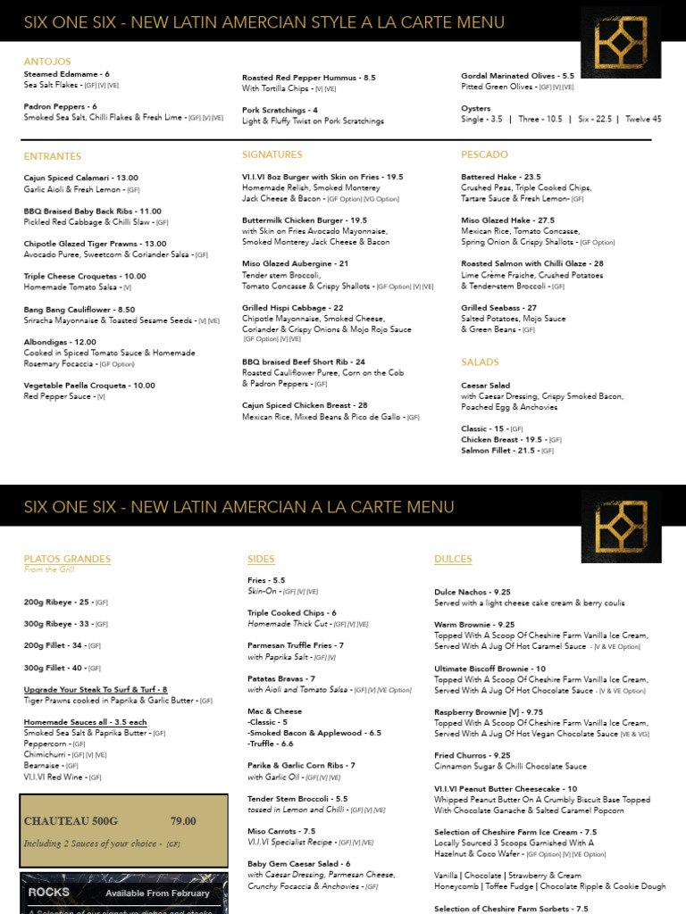 New Latin American A La Carte Menu | PDF | French Fries | Sauce