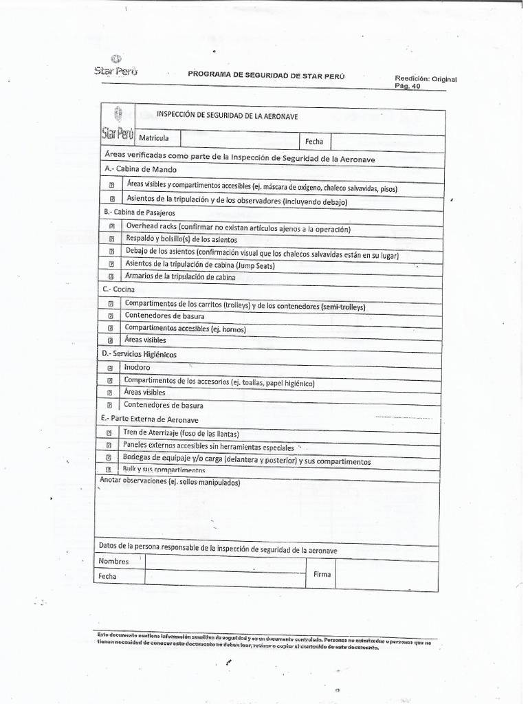 STAR UP 3 formato de inspeccion | PDF