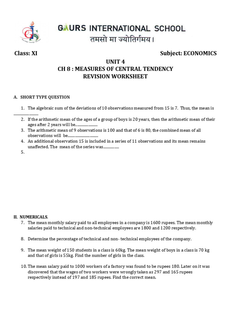 Statistics - CH 8 Worksheet | PDF