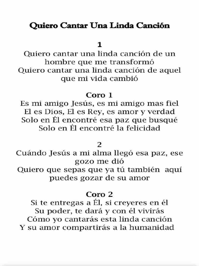Quiero Cantar Una Linda Canción - Letra | PDF