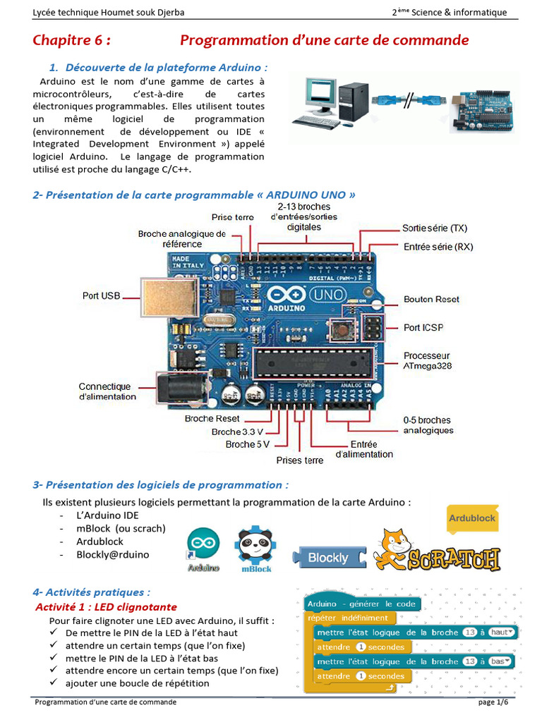 Chapitre 6 Programmation D'une Carte Commande Pub | PDF | Arduino | Programmation informatique