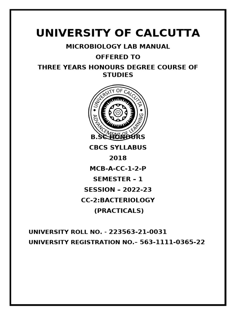Calcutta University CC1 & CC2 Ankit | PDF