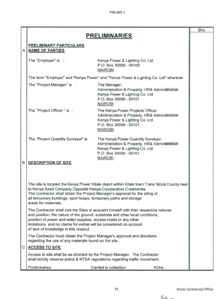 BjCyFdL8l94M_KP1.9A.2.OT.30.ADMIN.17-18 BQs for Kitale Commercial Office | PDF