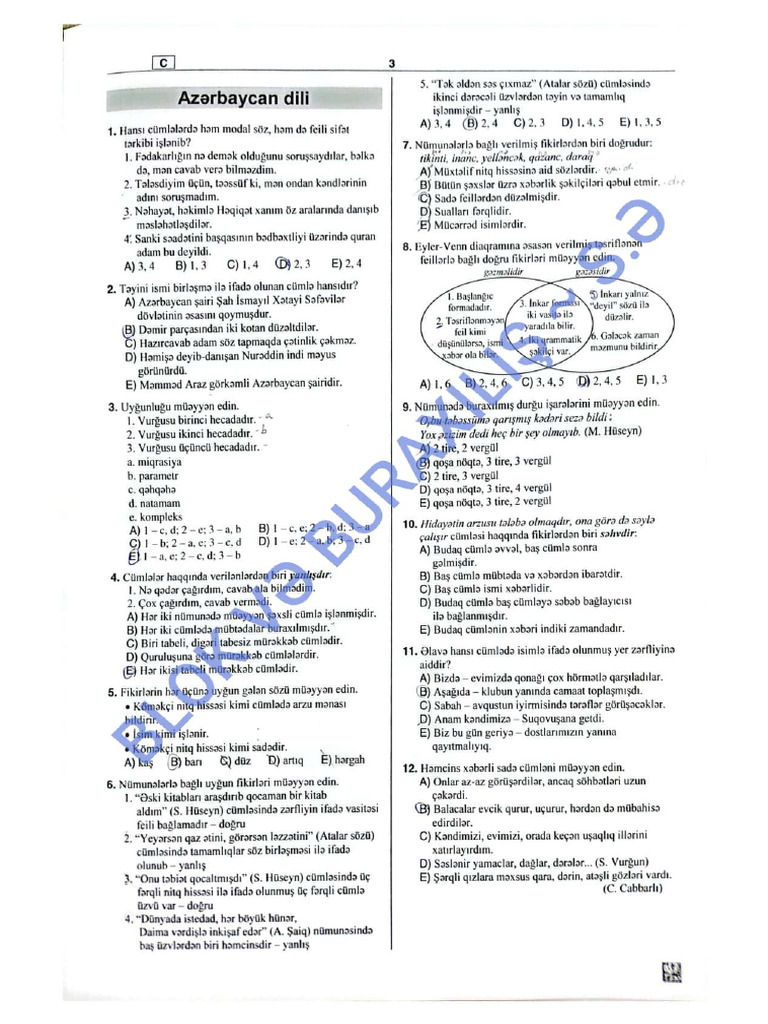 III Qrup Sınağı 16 Mart 2025 | PDF