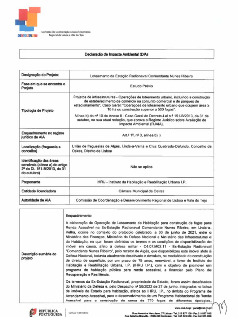 DIA Estacao Radionaval Nunes Ribeiro 1688 2024 | PDF