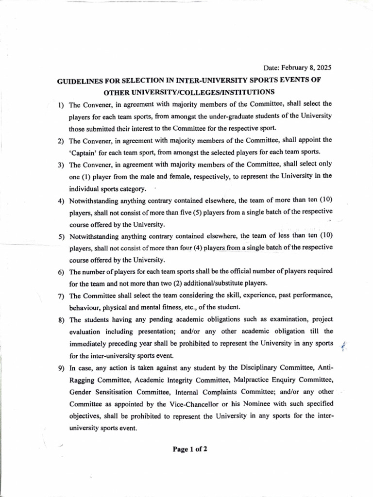 Guidelines For Selection-1 | PDF | Justice | Crime & Violence