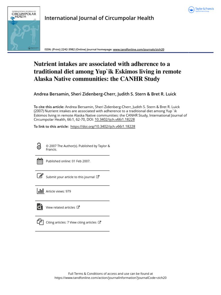 Nutrient Intakes Are Associated With Adherence To A Traditional Diet ...