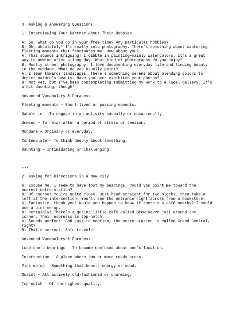 Asking Answering Questions | PDF