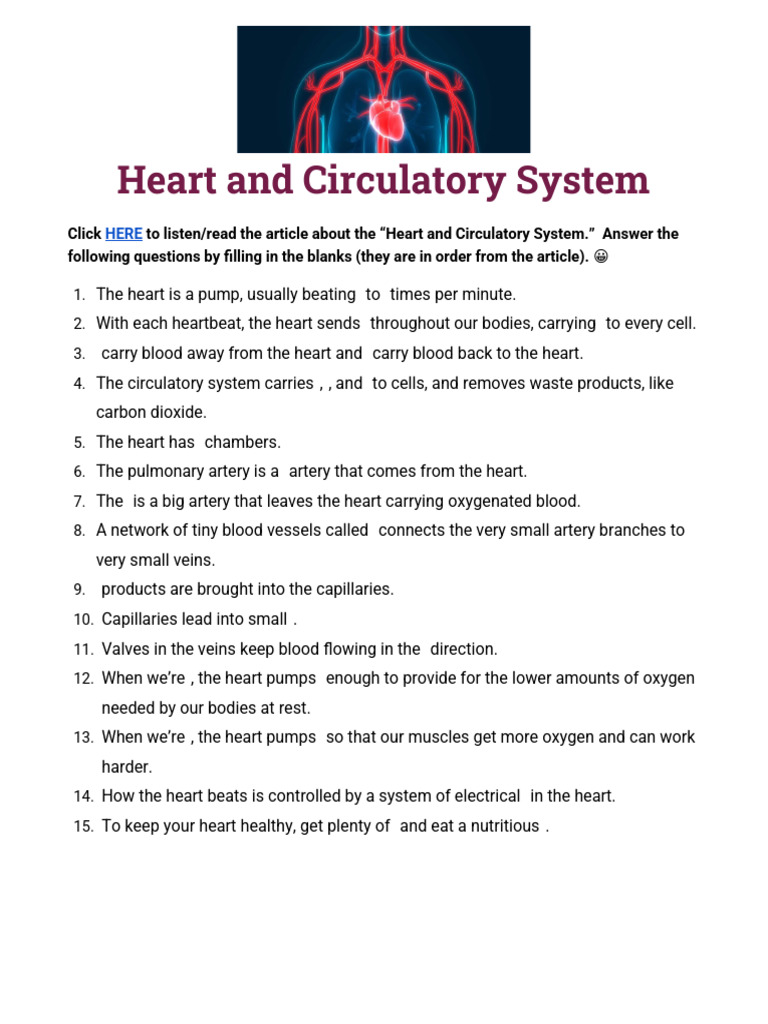 Copy of Heart and Circulatory System | PDF