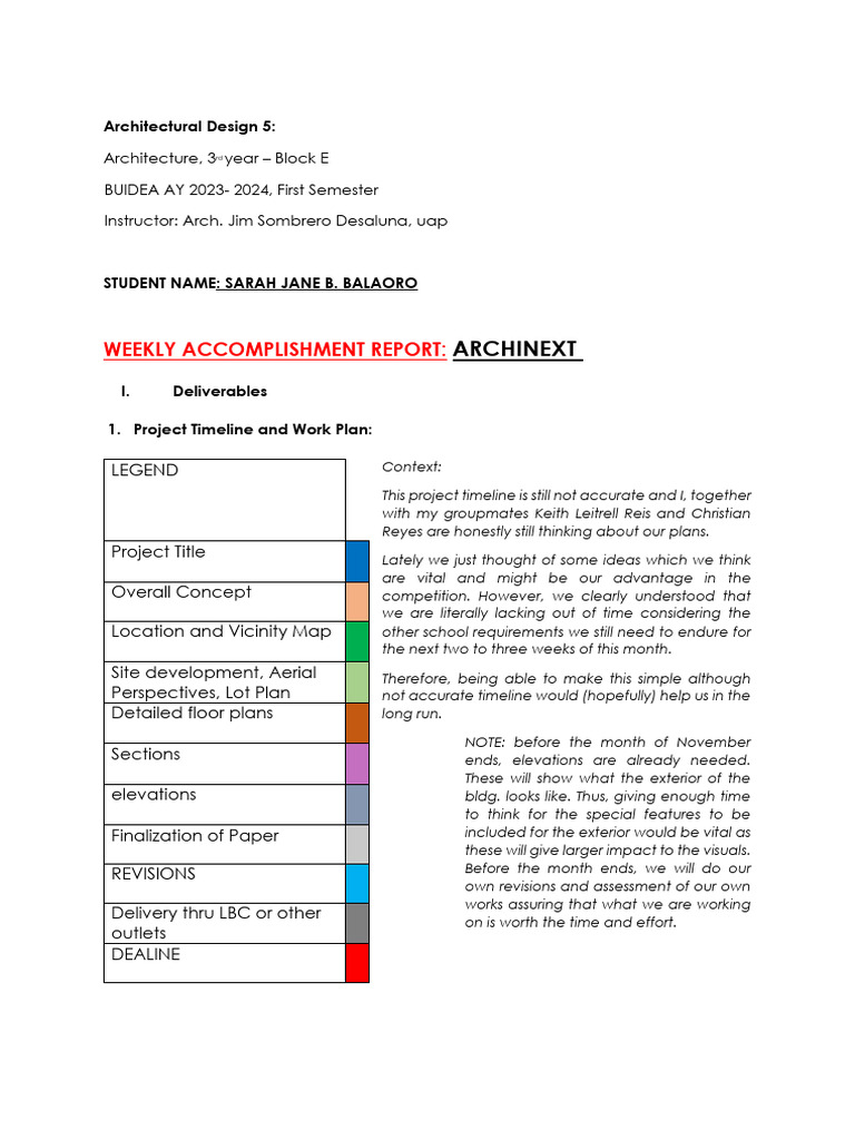 Weekly Architectural Progress Report | PDF