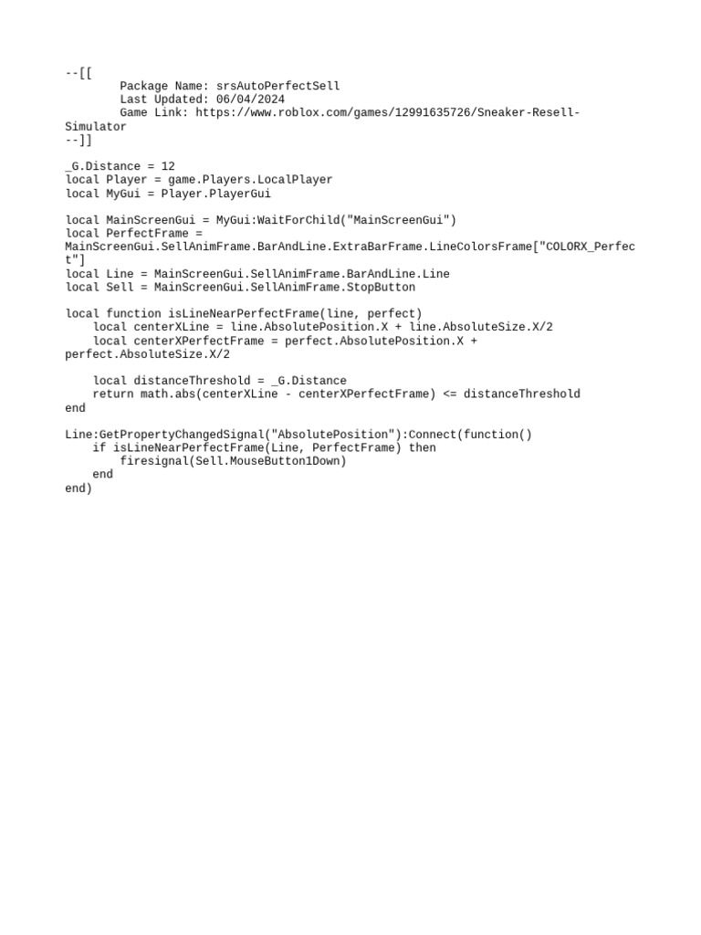 srsAutoPerfectSell Script for Roblox | PDF