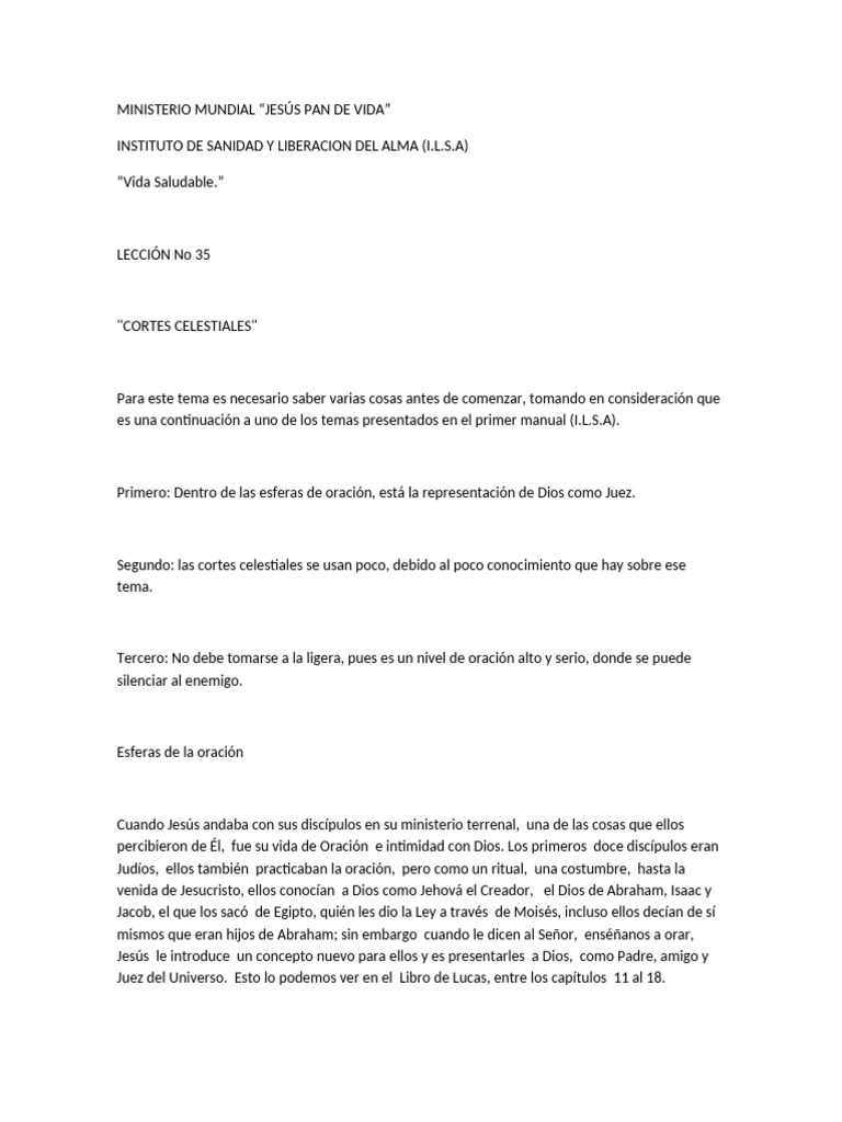 Cortes Celestiales: Oración y Justicia | PDF | Oración | Jesús