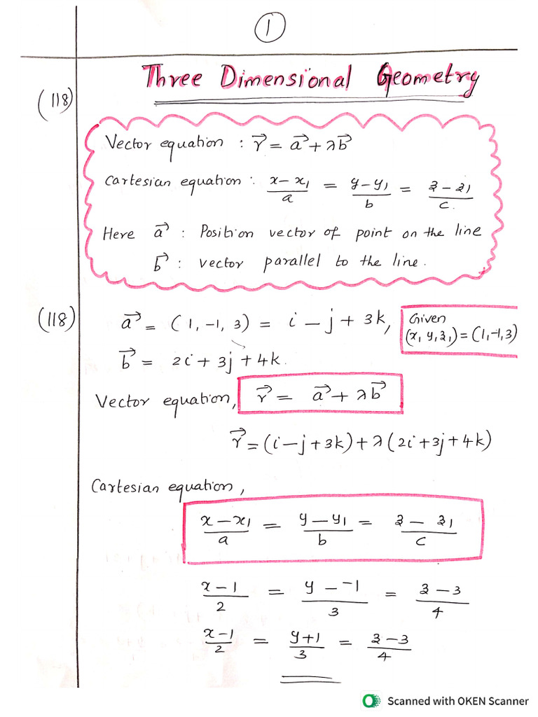 Three Dimensional Geometry | PDF
