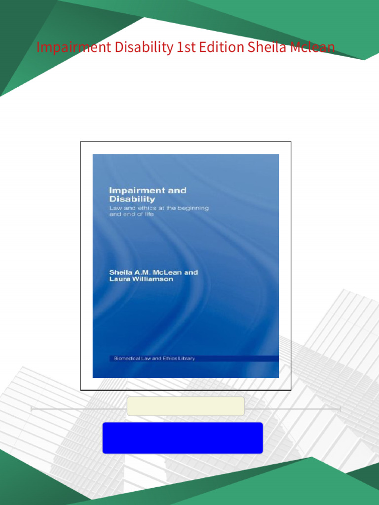 Impairment Disability 1st Edition Sheila Mclean - Get The Ebook in PDF ...