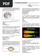 Lista de Exercicios A Lua Com Gabarito | PDF | Lua | Terra