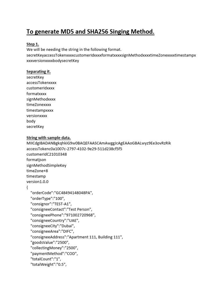 MD5 and SHA256 Singing Method | PDF