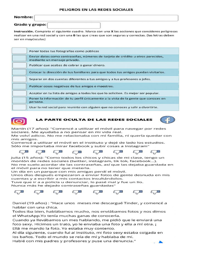 Ejercicios Modelo de Prueba Redes Sociales 2do - Editado | PDF