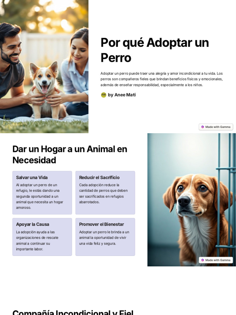 Beneficios de Adoptar un Perro | PDF | Mascota | Perros