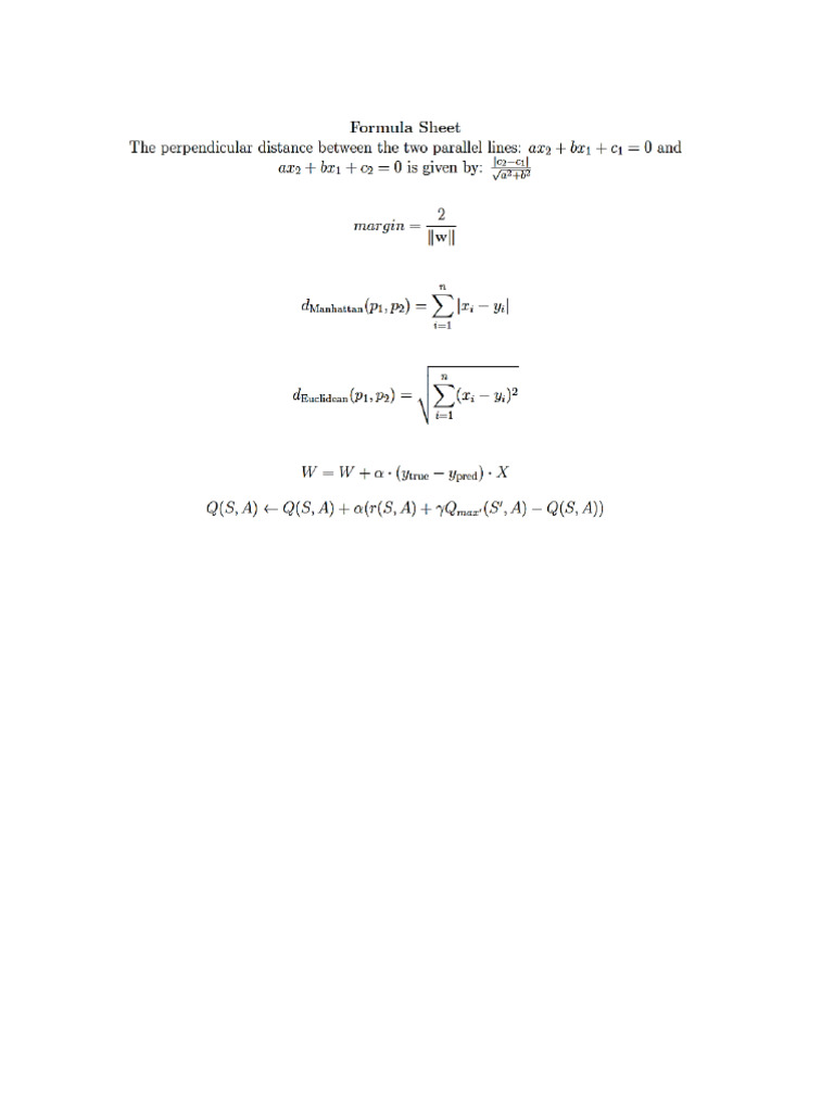 Midterm Formula Sheet | PDF