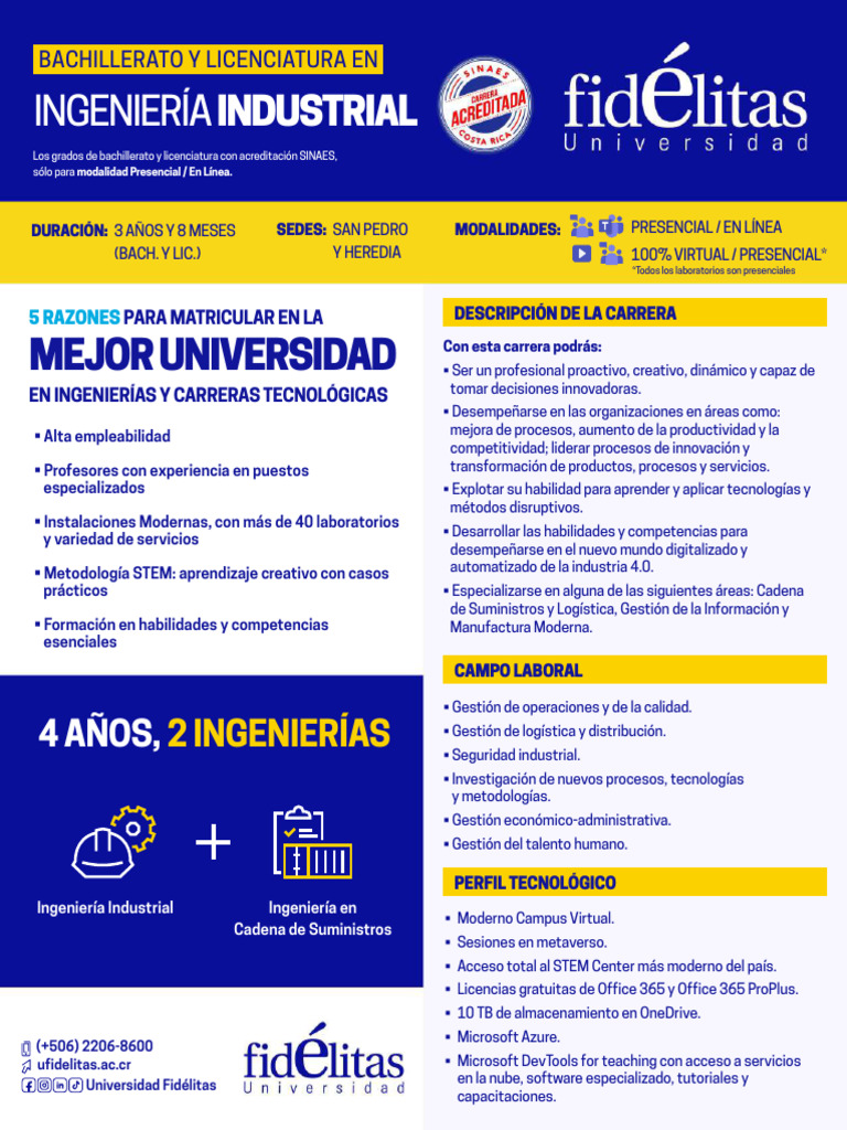 Plan de Estudios Ingeniería Industrial Fidélitas | PDF | Logística ...