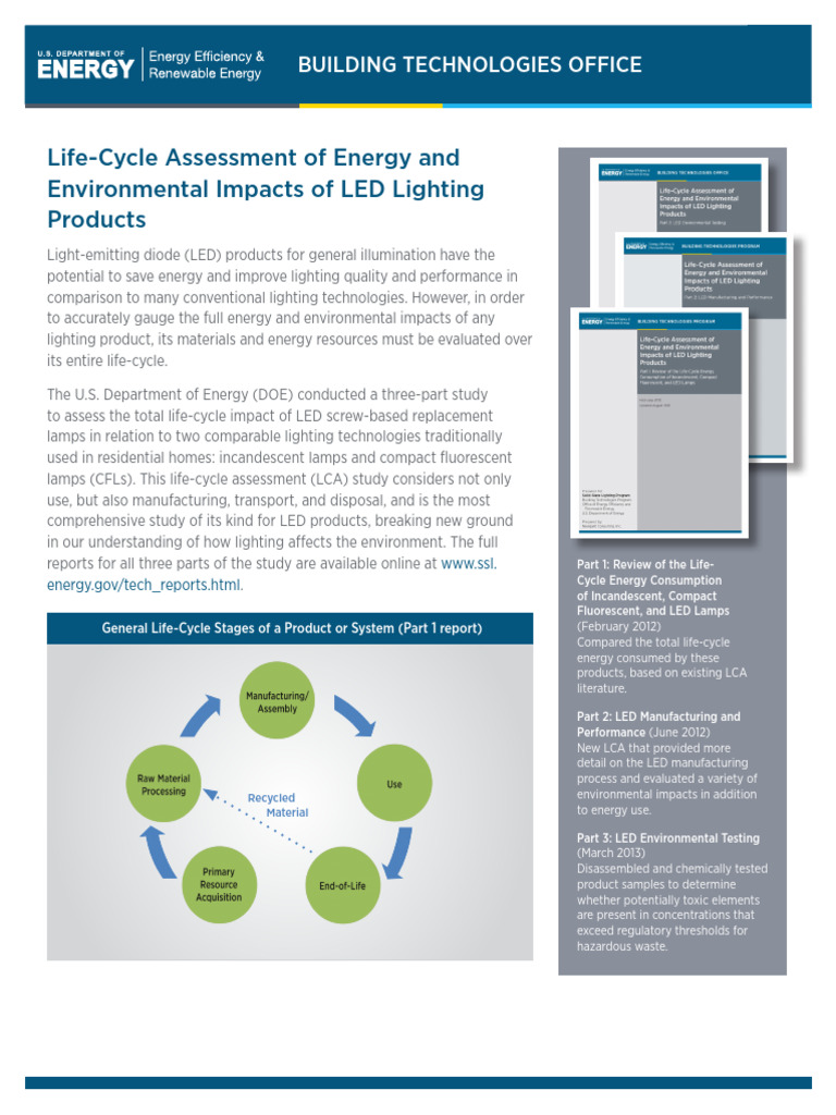 Life-Cycle Assessment of LED Lighting | PDF | Compact Fluorescent Lamp ...