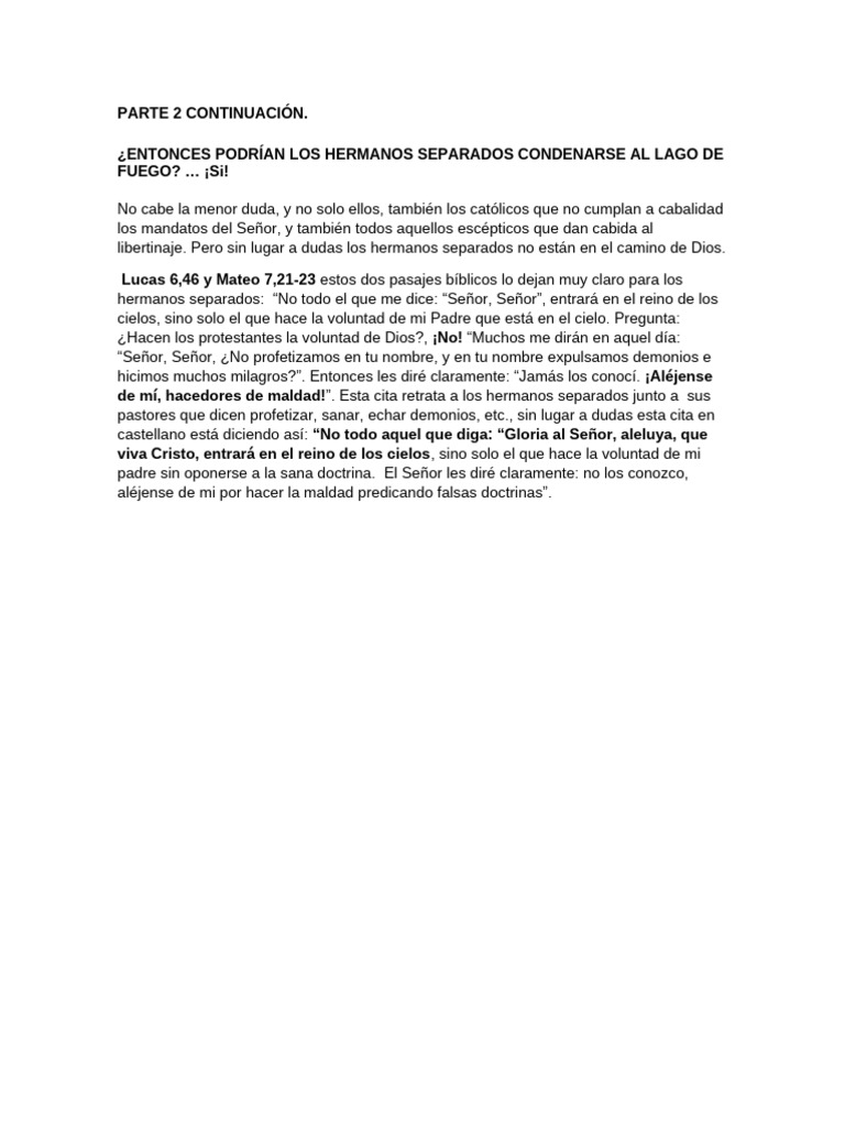 Condena de Hermanos Separados según la Biblia | PDF