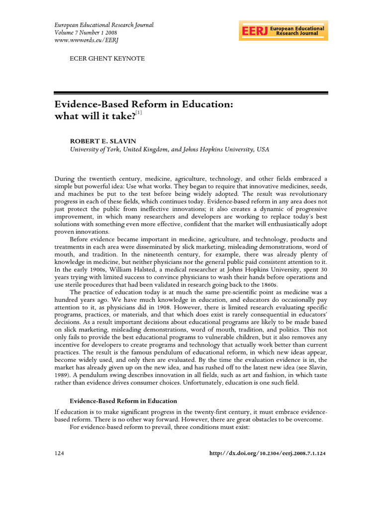 Evidence-Based Reform in Education | PDF | Education Reform | Inquiry