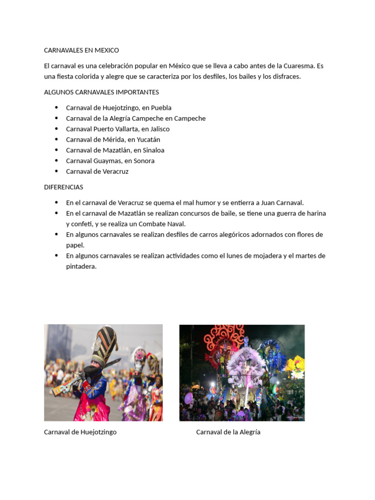 Carnavales en Mexico | PDF