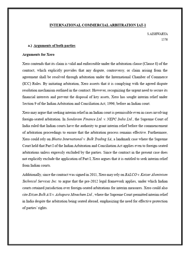 Ica Iat-1 | PDF | Arbitration | Jurisdiction