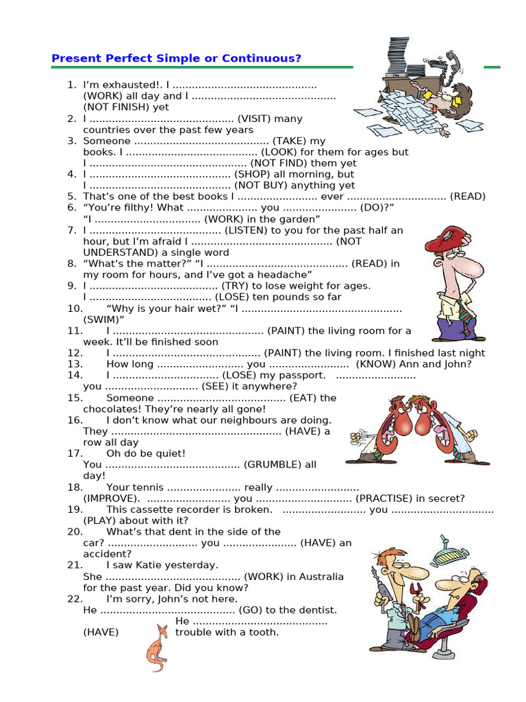 Present Perfect Vs Perfect Cont | PDF