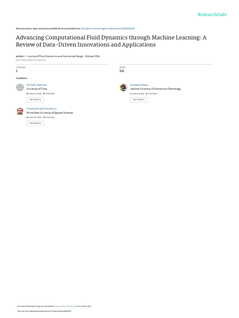 42-51CFDMLReview Updated1 | PDF | Computational Fluid Dynamics | Machine Learning