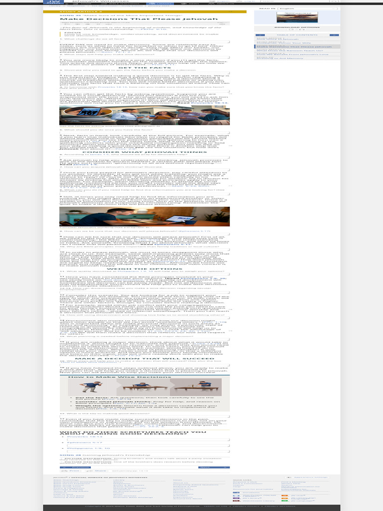 Make Decisions That Please Jehovah - Watchtower Study | PDF | Wisdom