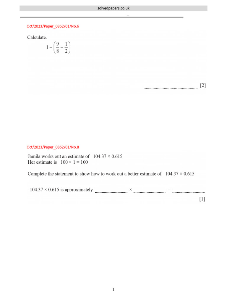 2023 Fractions Decimals Percentages Ratio and Proportion Checkpoint Sec1 Math | PDF