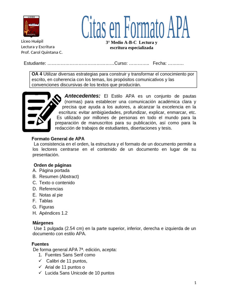 Normas APA | PDF | Estilo apa | Comillas