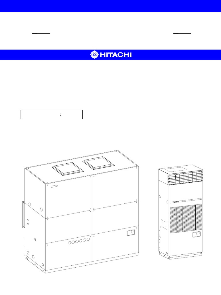Hitachi Packaged Air Conditioners Water-Cooled Type: Technical Catalog ...