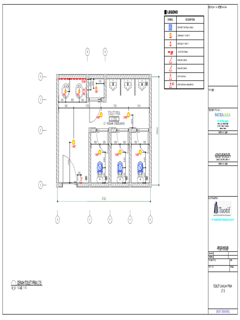 Denah Toilet Umum dan Eksekutif LT.5-7 | PDF | Domestic Implements ...