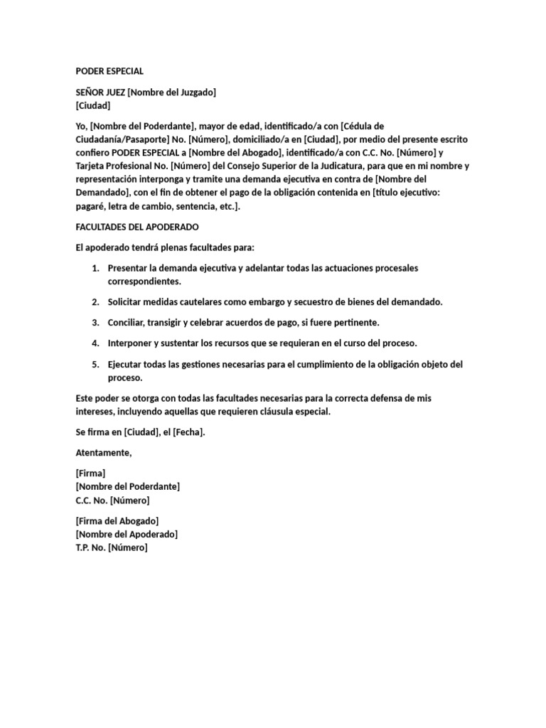 PODER PROCESO EJECUTIVO | PDF