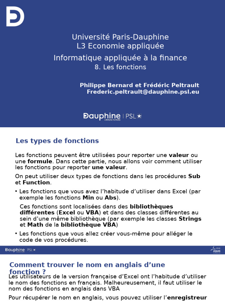 IAF (8)_Les Fonctions | PDF | Visual Basic for Applications | Microsoft Excel