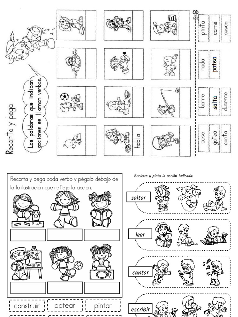 VERBOS Recortar y Ubicar | PDF