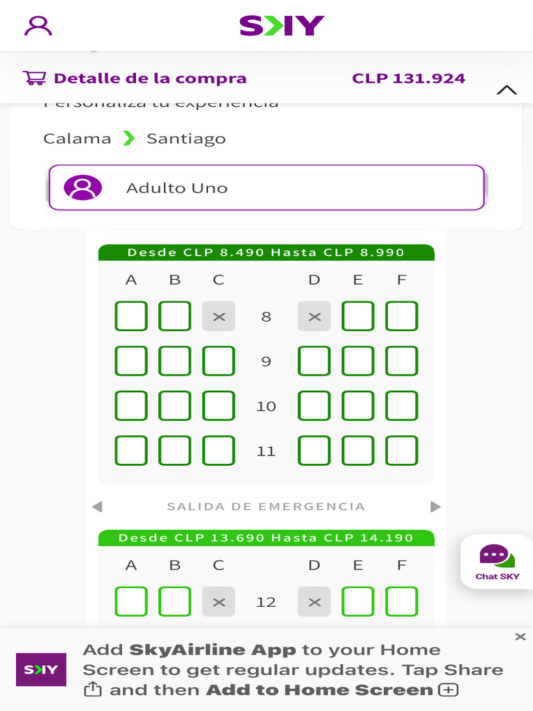 Precios de Asientos en Sky Airline | PDF