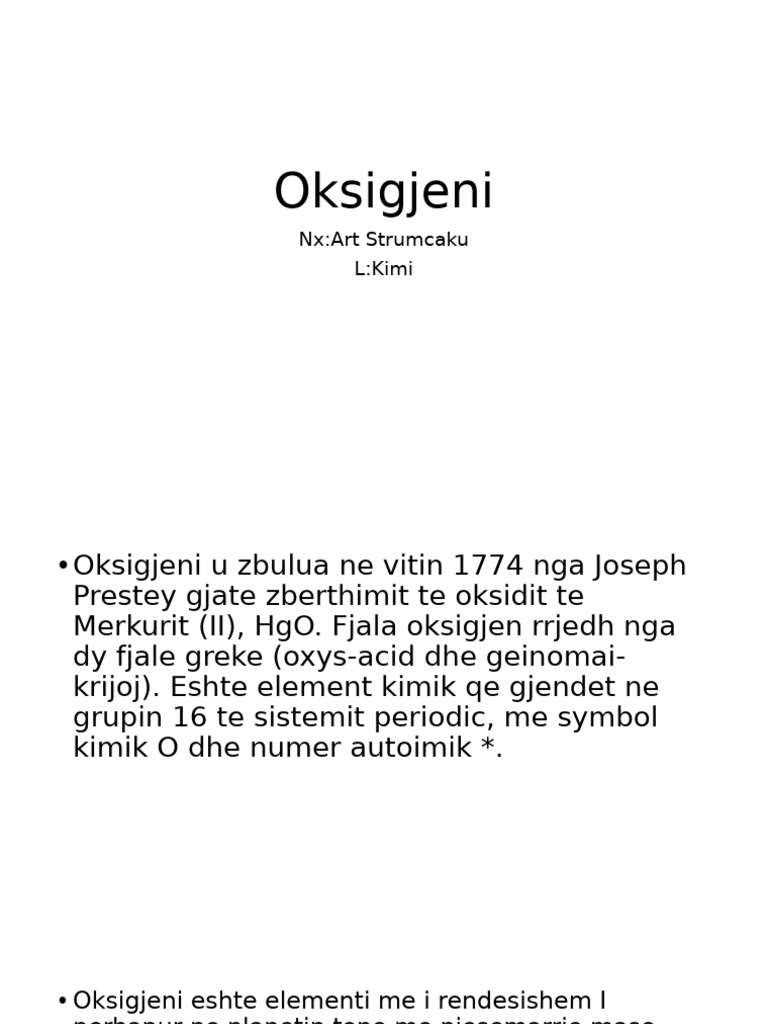Oksigjeni | PDF